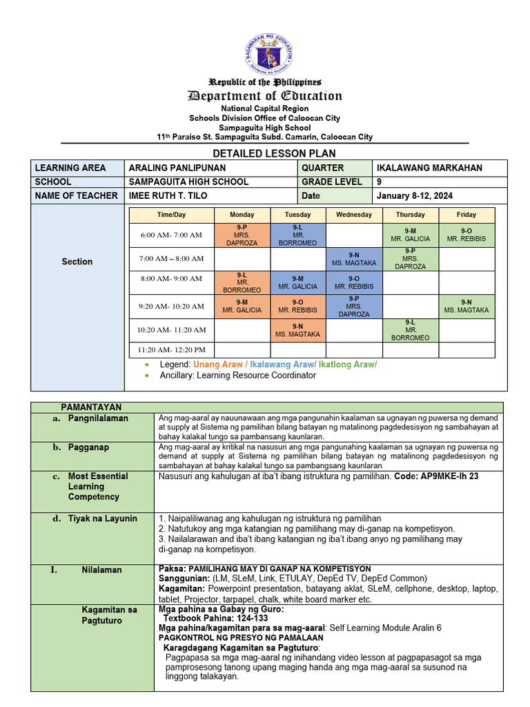 DLP-FORMAT-2023-2024 - Week 13 - Ang Pagkontrol NG Presyo NG Pamahalaan ...