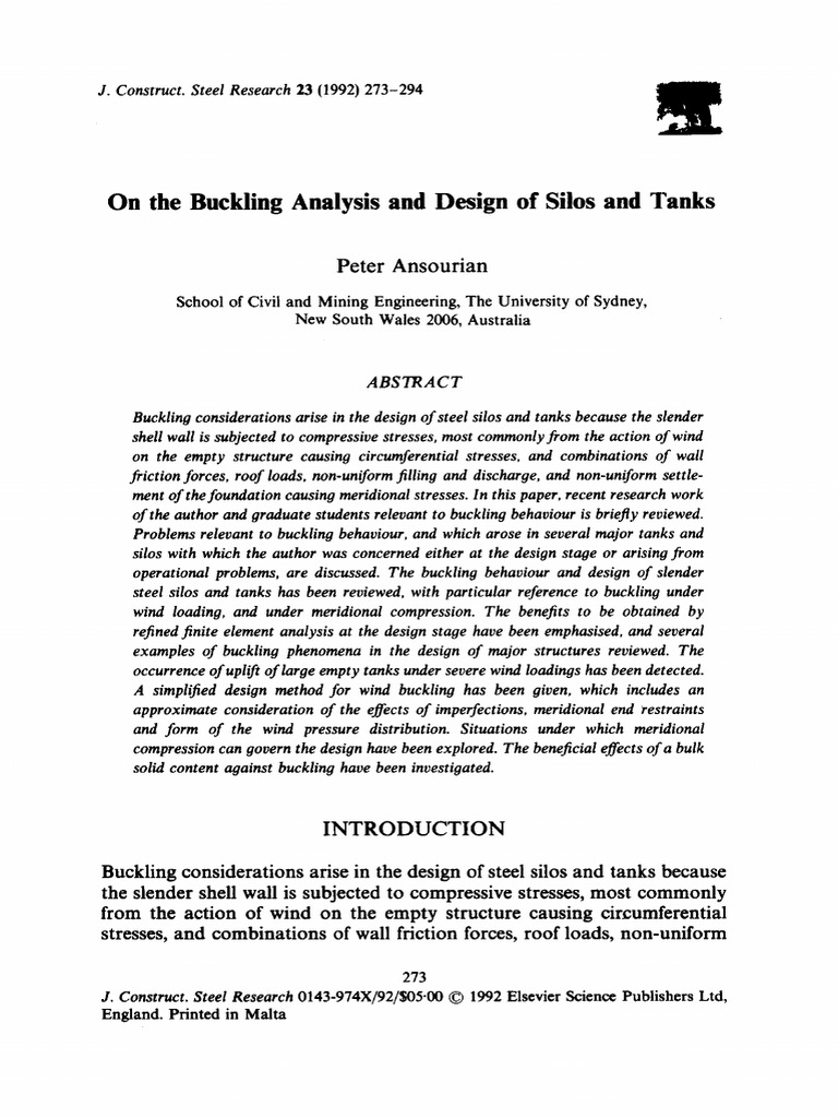 Buckling Design for Steel Silos | PDF