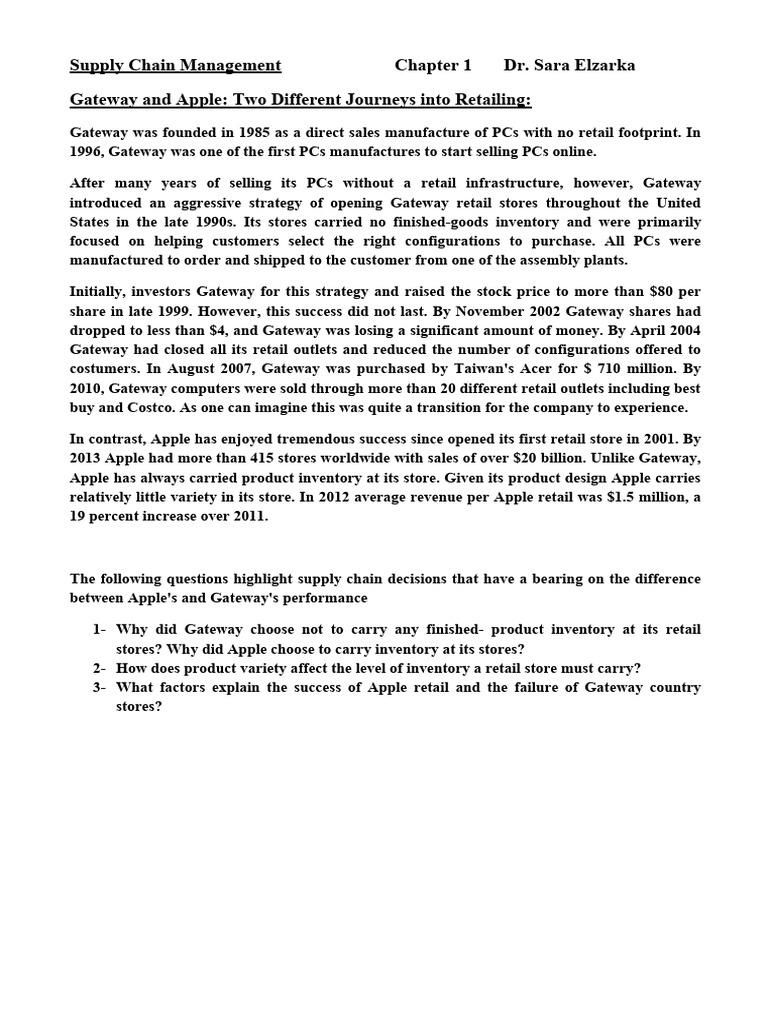Chapter 1 Case Studies | Download Free PDF | Retail | Apple Inc.