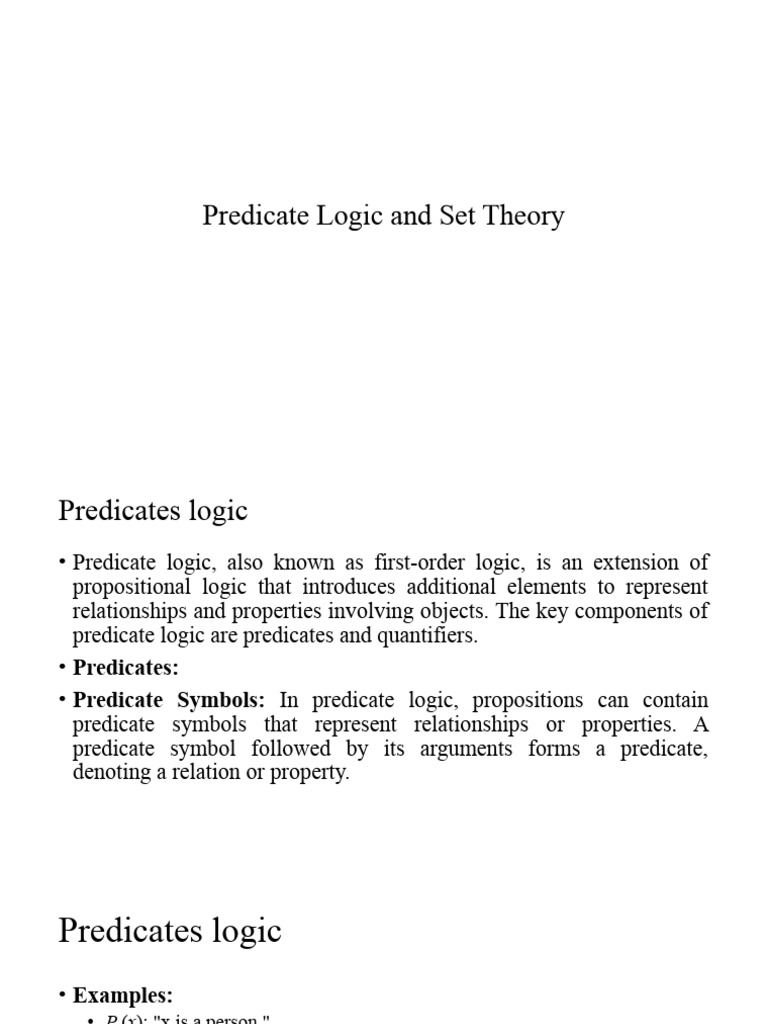 Presentation 3 | PDF | First Order Logic | Logic