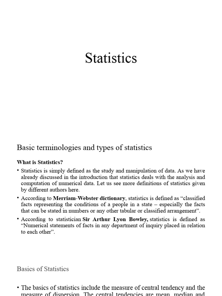 Understanding Basic Statistics Concepts | PDF