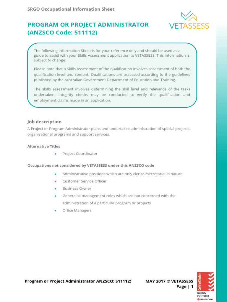 VETASSESS Program Administrator Guide | PDF | Business