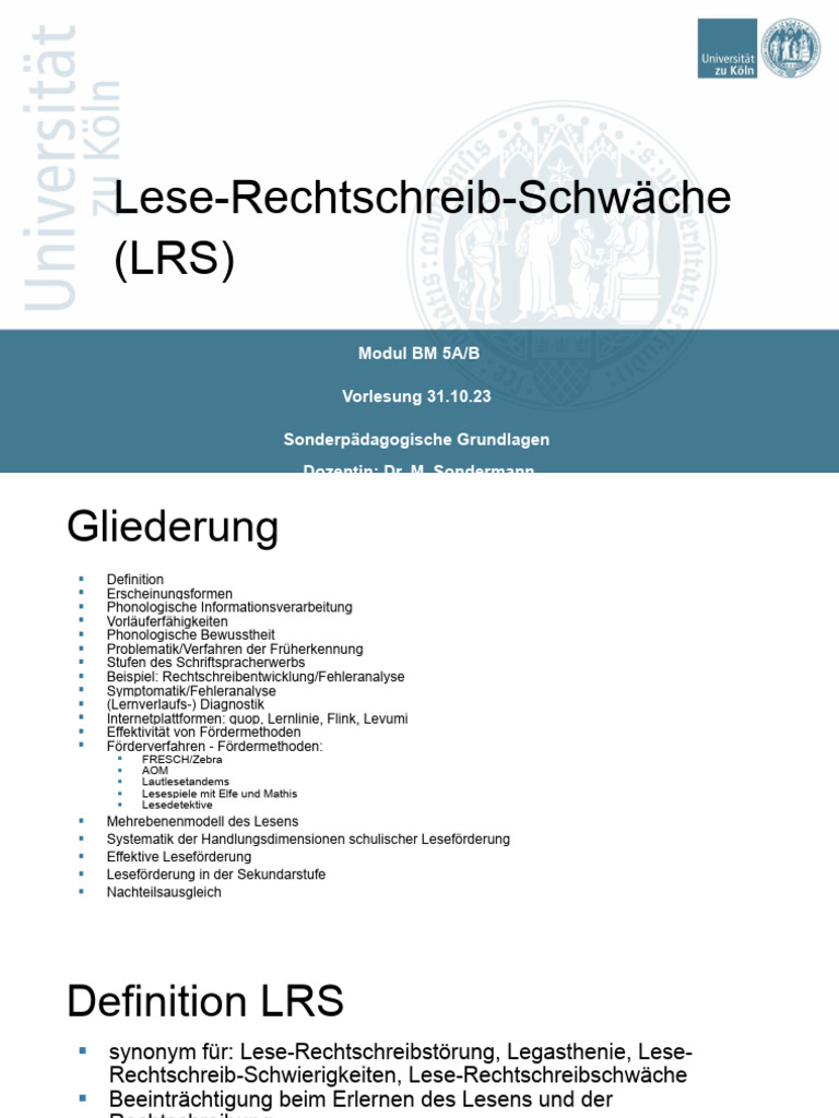 LRS Lese - Rechtschreibschwaeche Neu | PDF