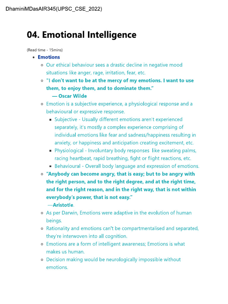 Emotional Intelligence. | PDF