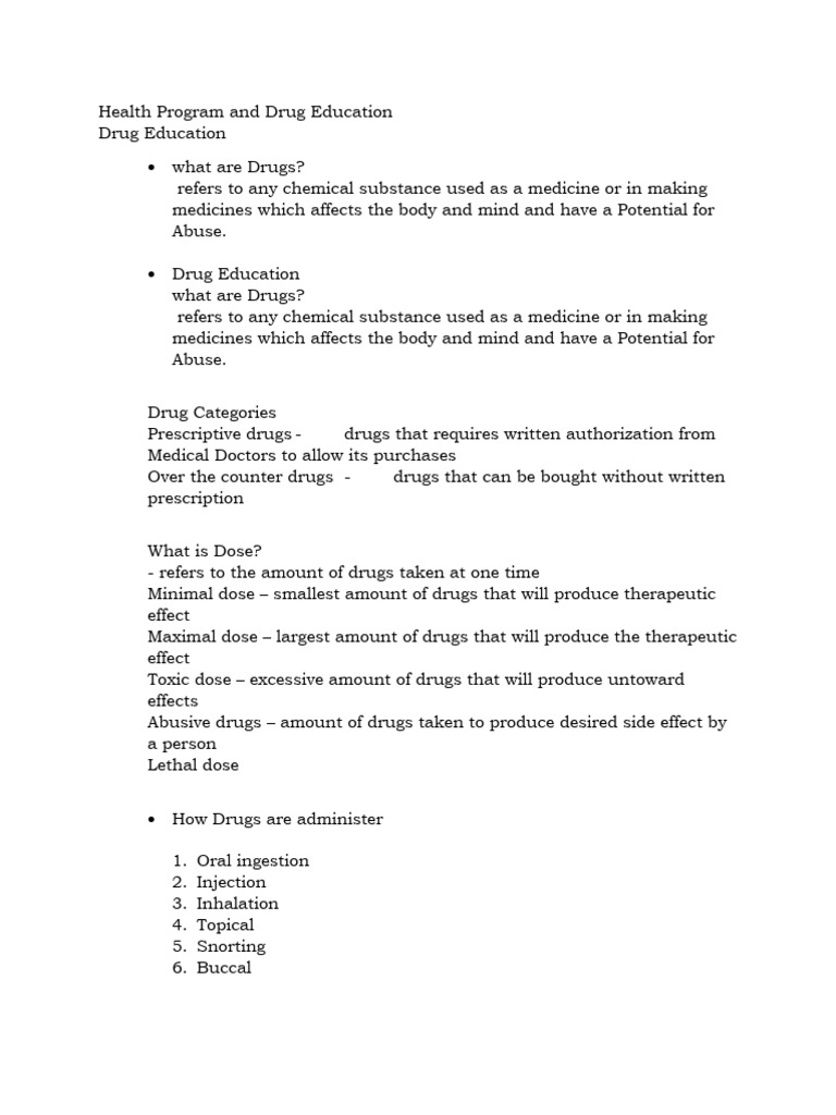 Drug Education and Abuse Overview | PDF | Drugs | Substance Abuse