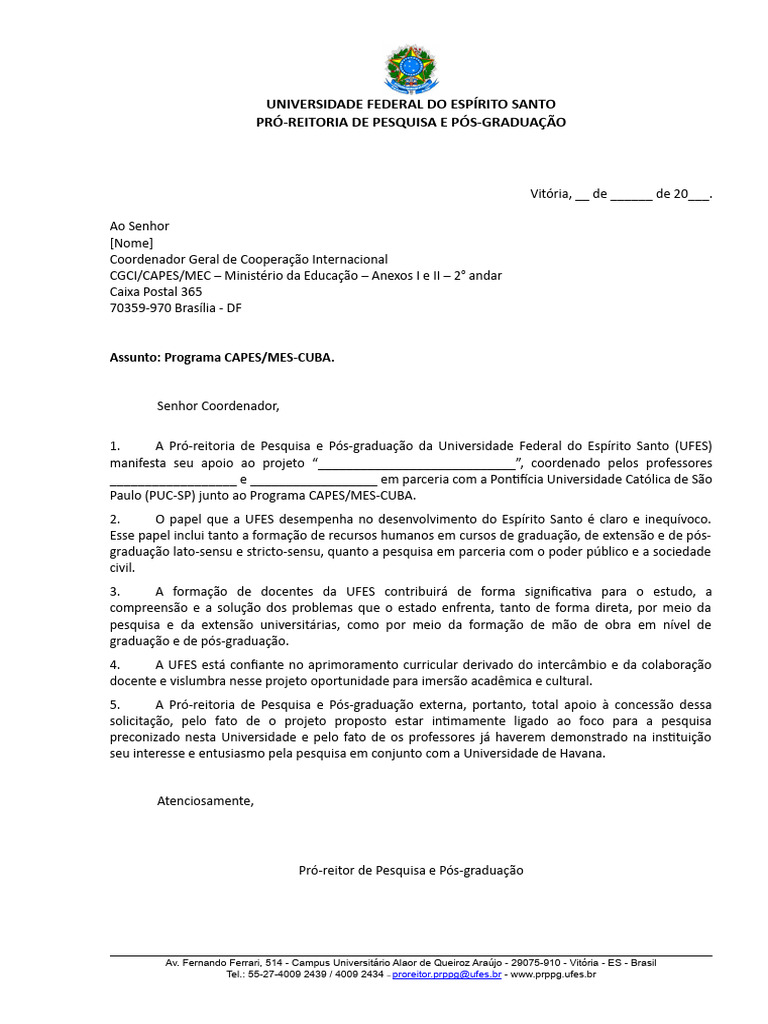 modelo_carta_apoio_institucional2020 | PDF