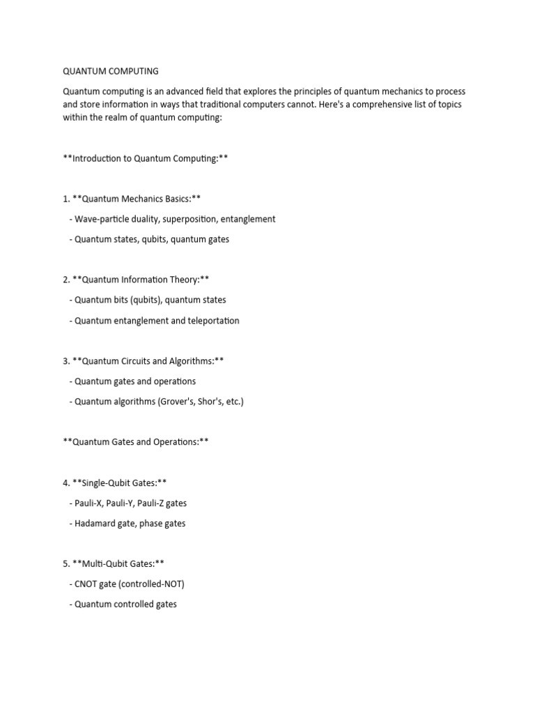 Quantum Computing | PDF | Quantum Computing | Computer Engineering Quantum Computing | PDF | Quantum Computing | Computer Engineering