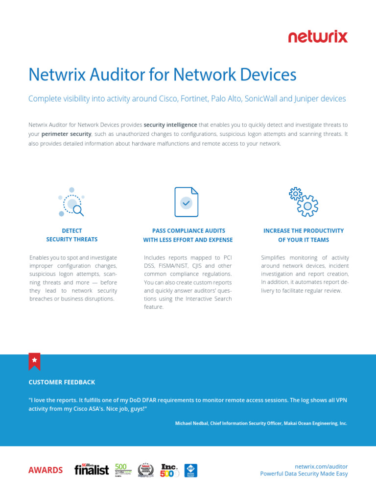 Datasheet - Netwrix Auditor For Network Devices | PDF | Cloud Computing ... Datasheet - Netwrix Auditor For Network Devices | PDF | Cloud Computing ...