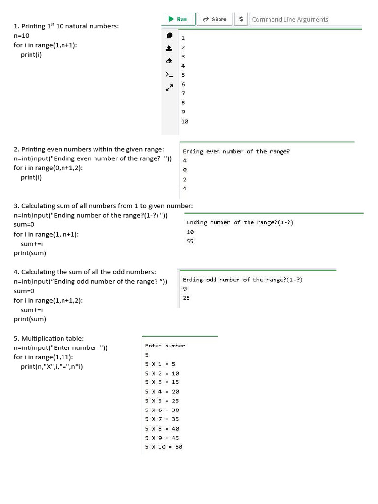 lab report, 10 problems on loop of python | PDF