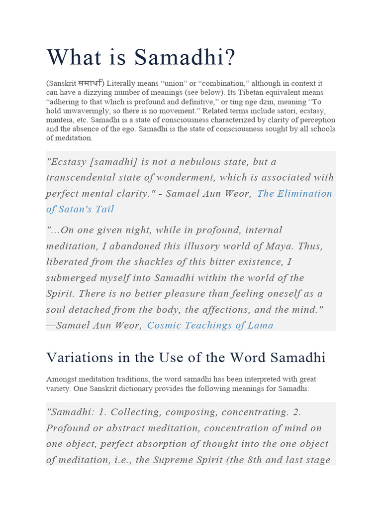 Glorian Samadhi | PDF