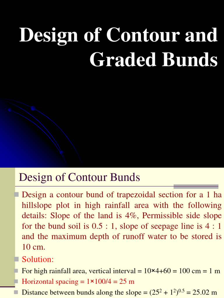 Design of Contour & Graded Bunds-1 | PDF | Soil Mechanics | Applied And ...