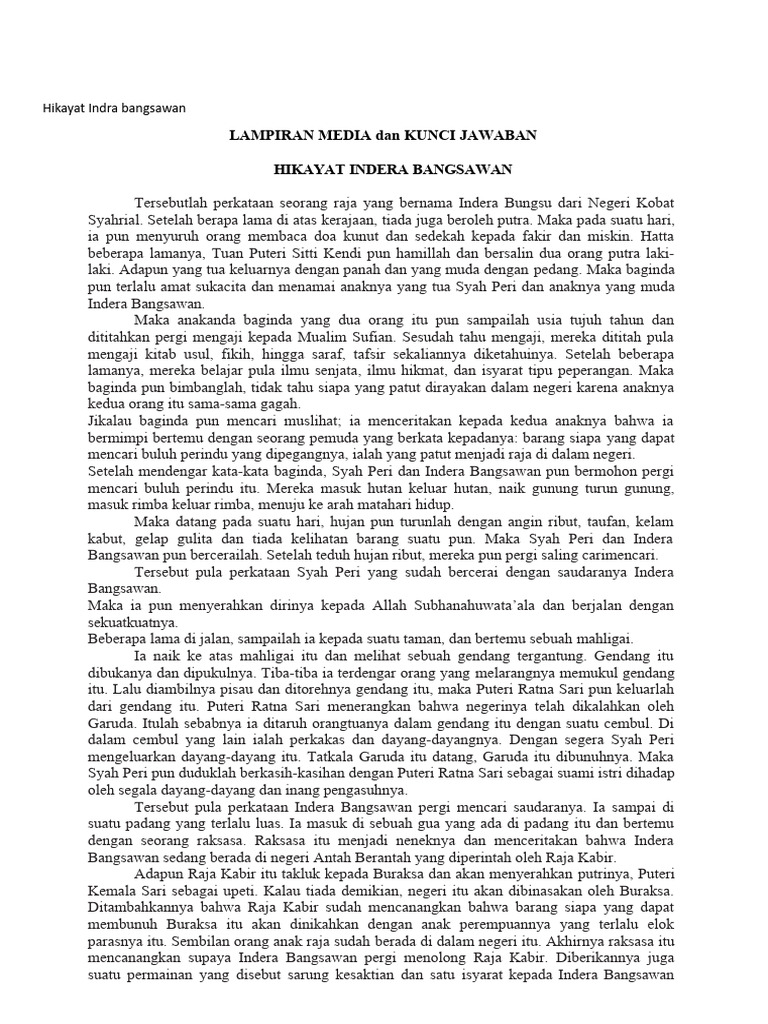 Hikayat Indra Bangsawan | PDF