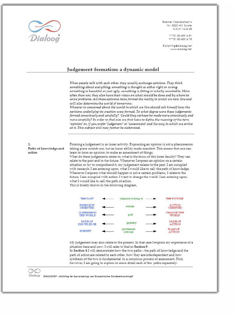 Bos - Judgement Formation A Dynamic Model | PDF