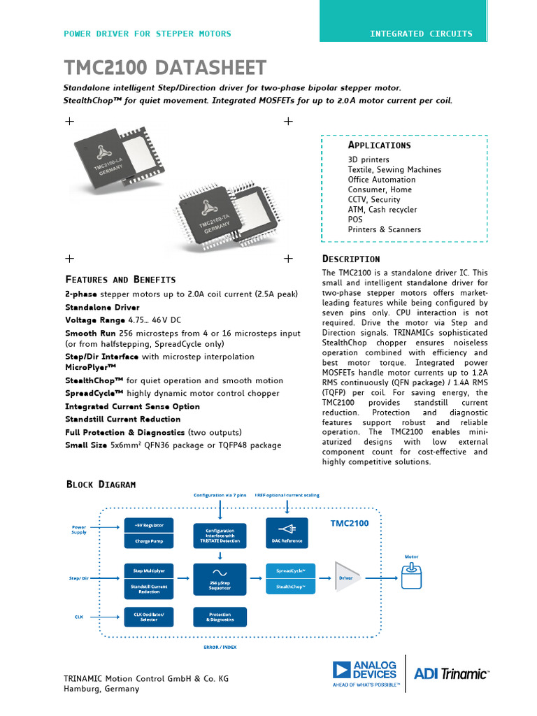 TMC2100_datasheet_rev1.13 | PDF | Electric Motor | Capacitor