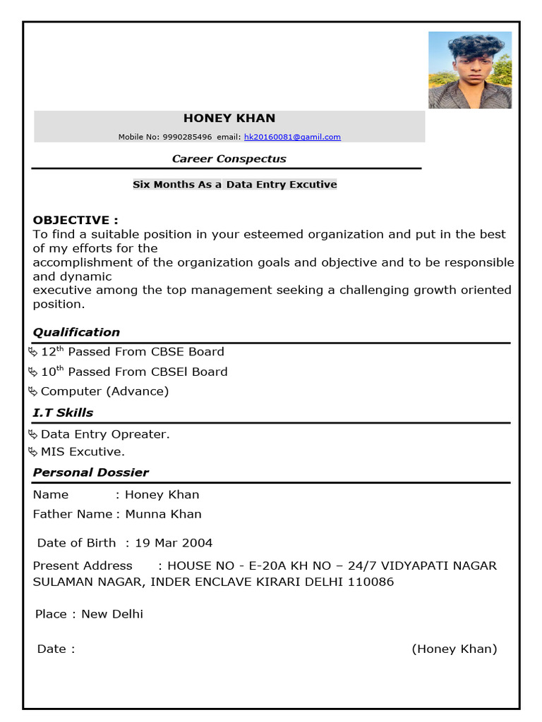 Honey Resume | PDF