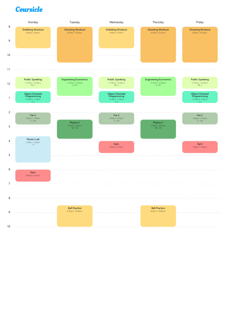 College Schedule Maker - Coursicle | PDF