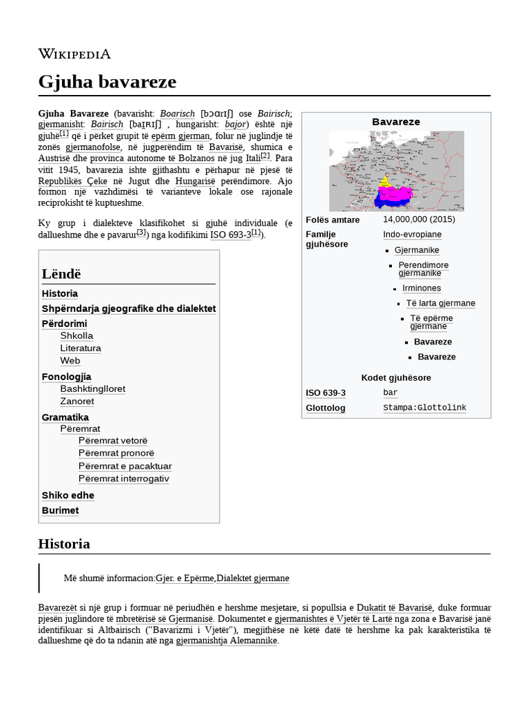 Gjuha Bavareze | PDF
