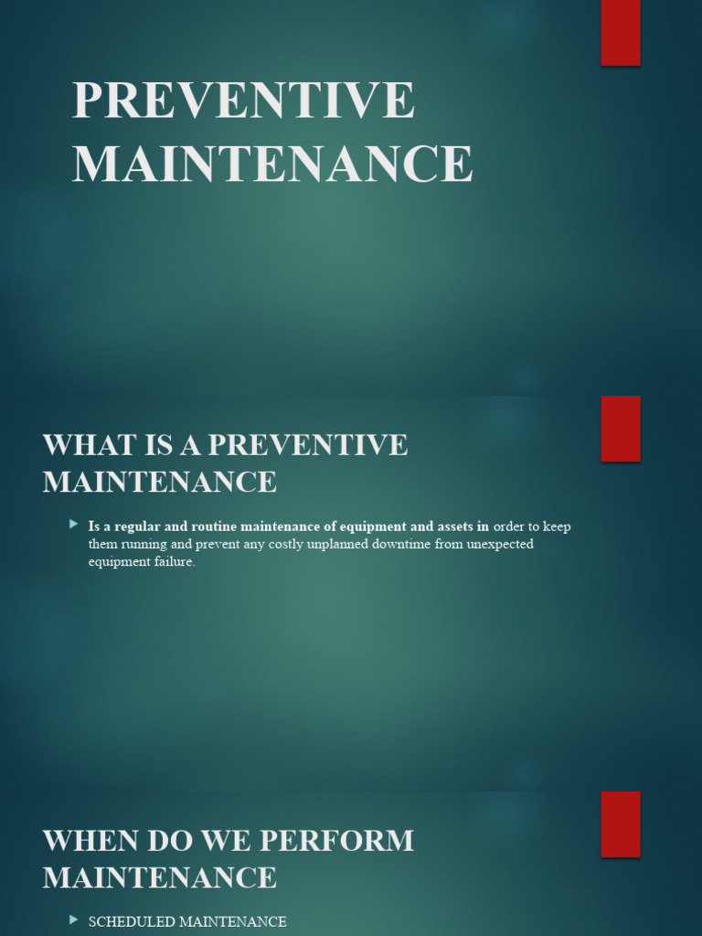 Preventive Maintenance Presentation | PDF