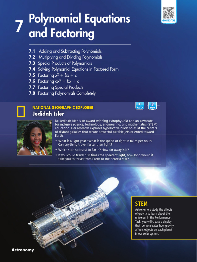 Algebra 1 Chapter 7 | PDF | Polynomial | Factorization