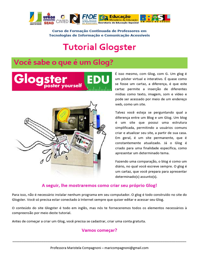 Novo Tutorial Glogster | PDF