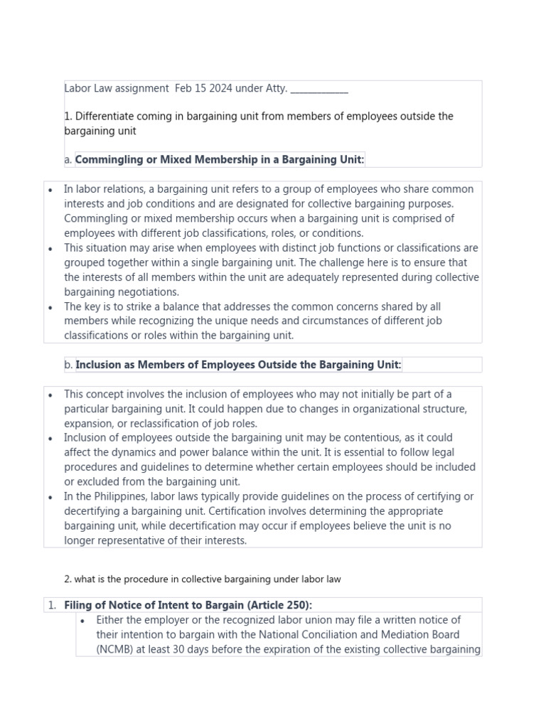Labor Law Assignment | PDF | Mediation | Arbitration