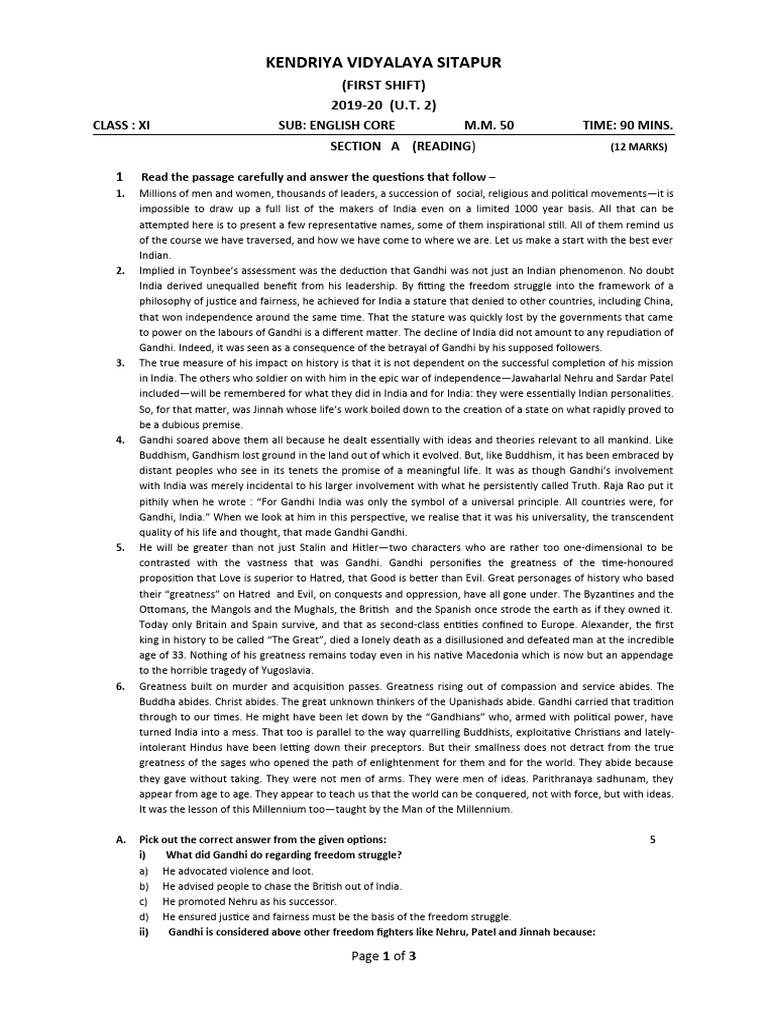 Class Xi English Pdf