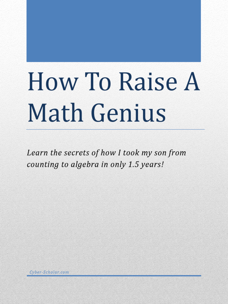 Louzonis D. - How To Raise A Math Genius | PDF | Mathematics | Multiplication