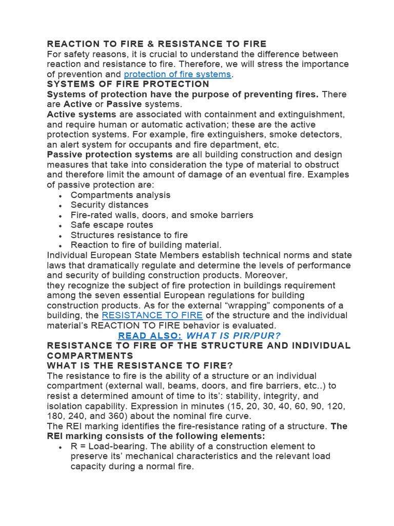 Protection of Fire Systems: Read Also: What Is Pir/Pur? | PDF | Fires ...