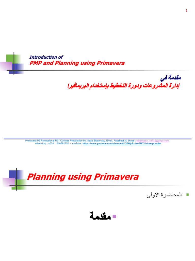 P6 - Primavera Outline | PDF