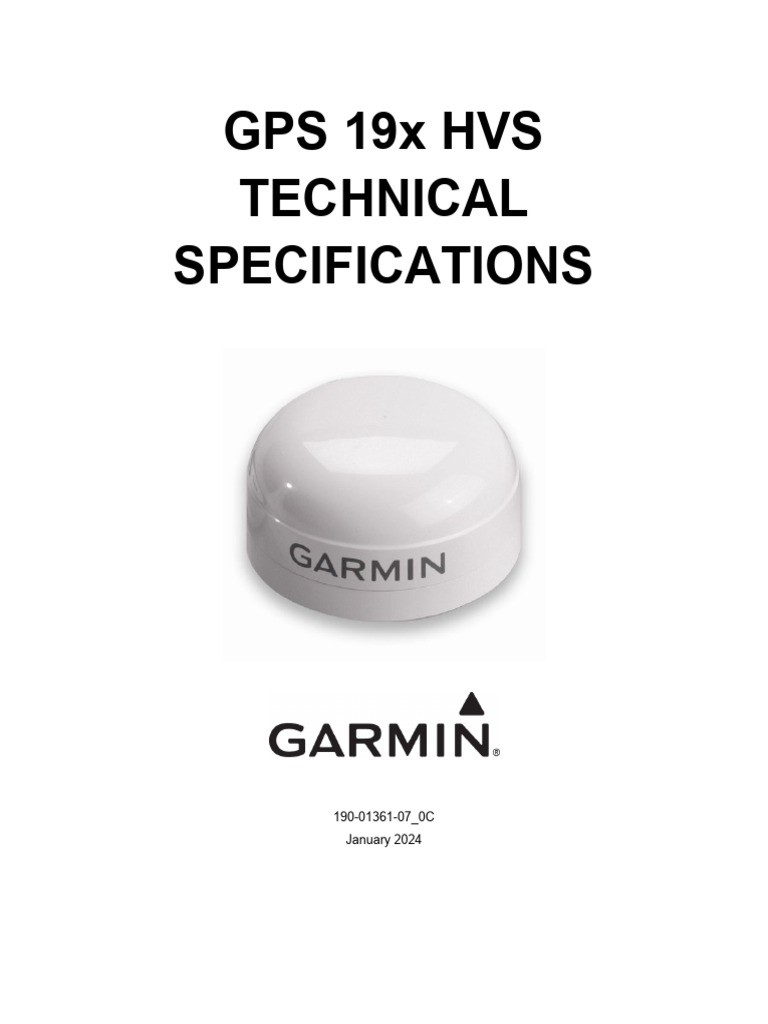 GPS 19x HVS Tech Specs EN | PDF | Global Positioning System | Radio