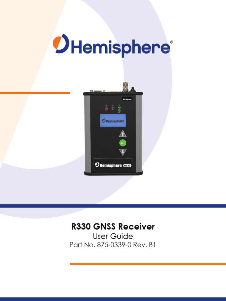 Hemisphere R330 GNSS User Guide | PDF | Menu (Computing) | Computing
