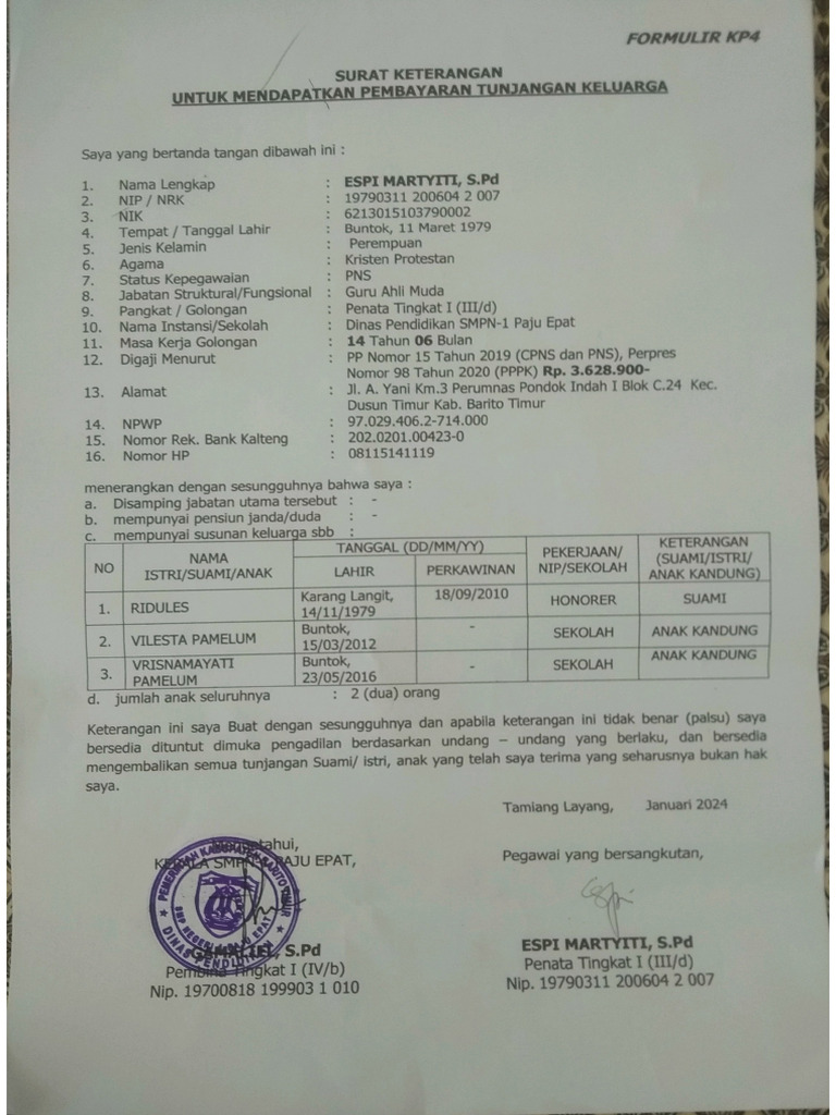 KP4 Espi Martyiti, S.PD | PDF