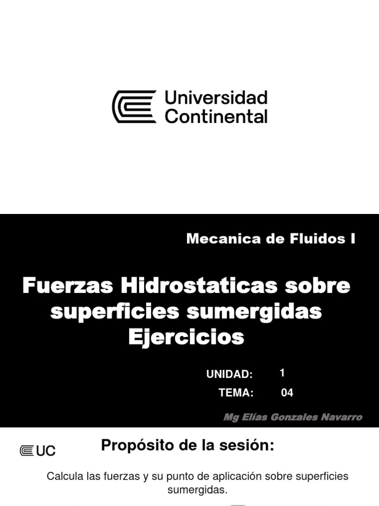 TEMA 04 Fuerzas Hidrostáticas Sobre Superficies Planas y Curvas Sumergidas EJEMPLOS | PDF ...