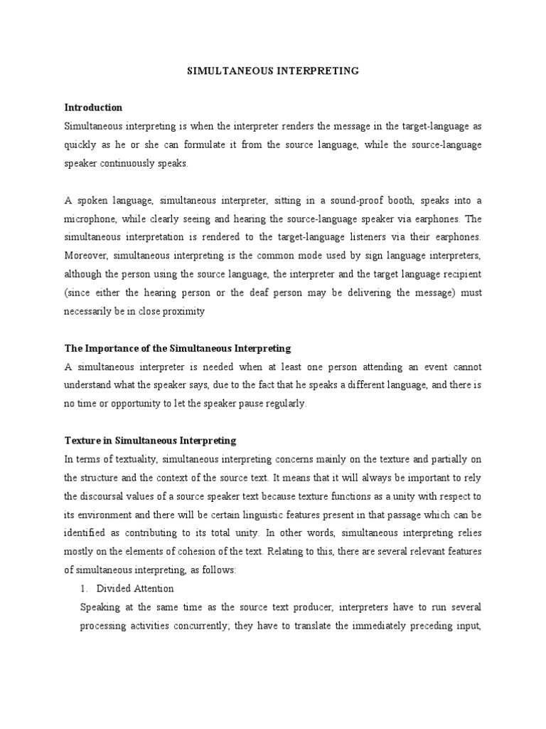 Simultaneous Interpreting-Completeversion - Copy | Language Interpretation | Memory