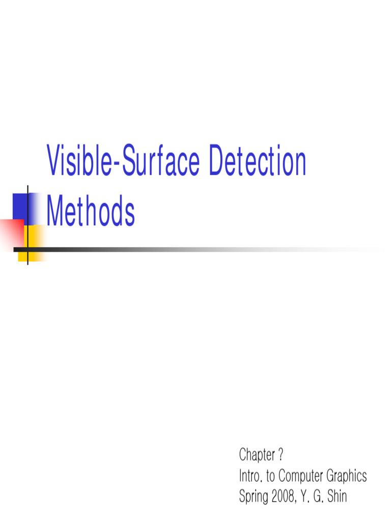 Visible Surface Detection Pdf