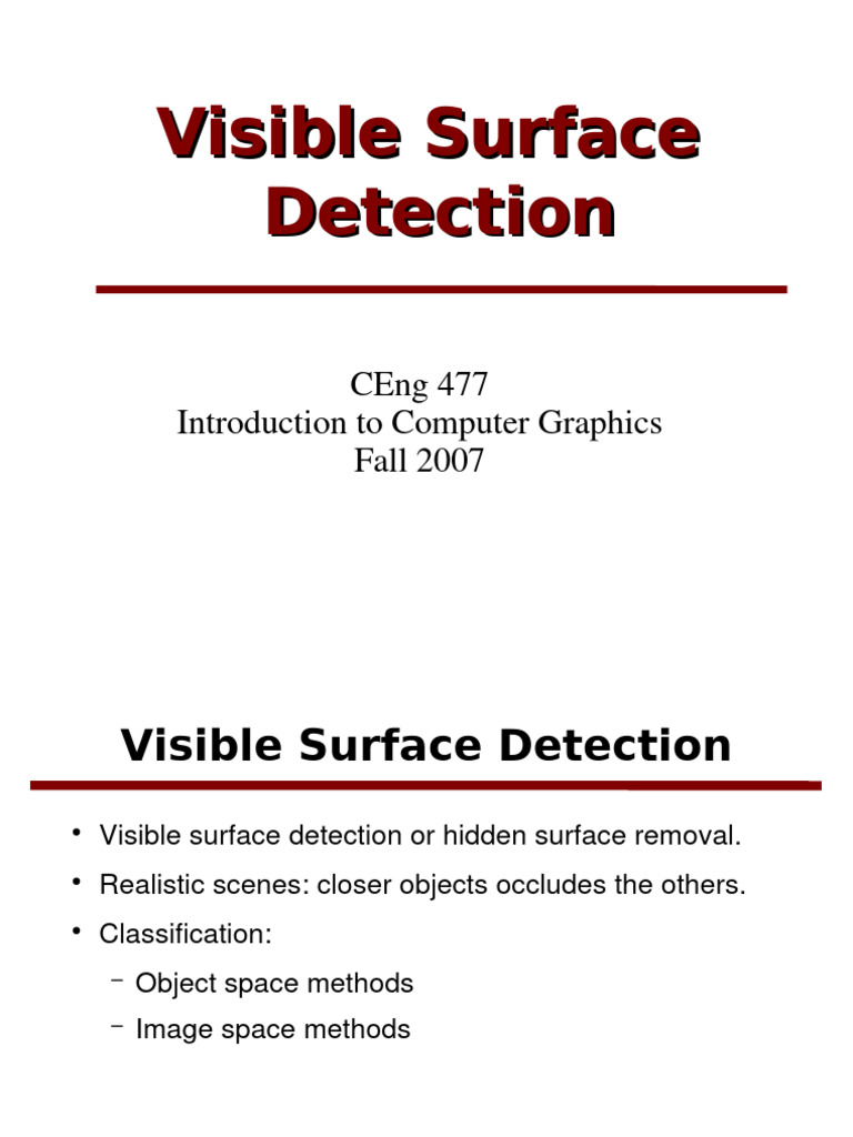 Visible Surface Detection Methods | PDF | Signal Processing | Applied ...