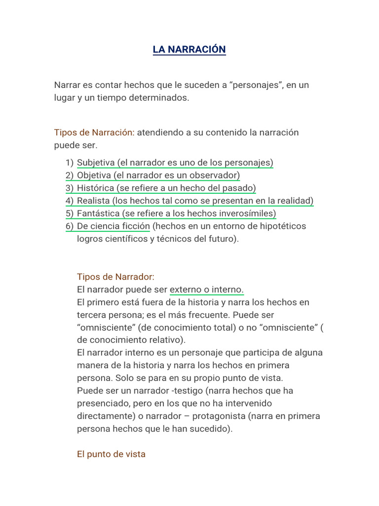 La Narración | PDF | Narración