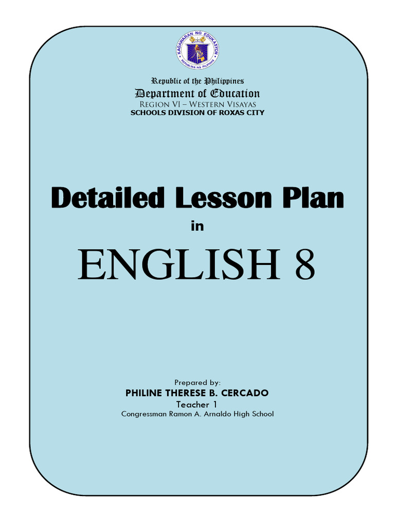 Lesson Plan in English 8 Edited | PDF