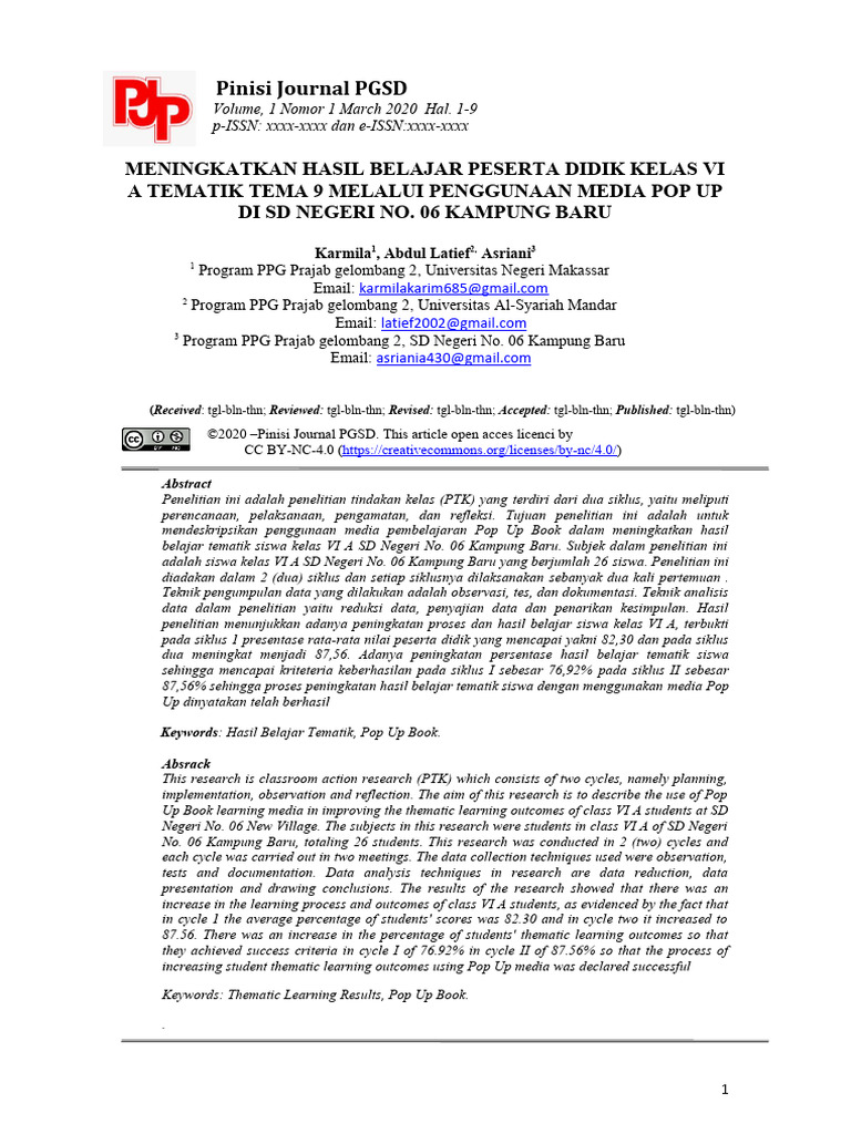 Template Journal PGSD (3) | PDF