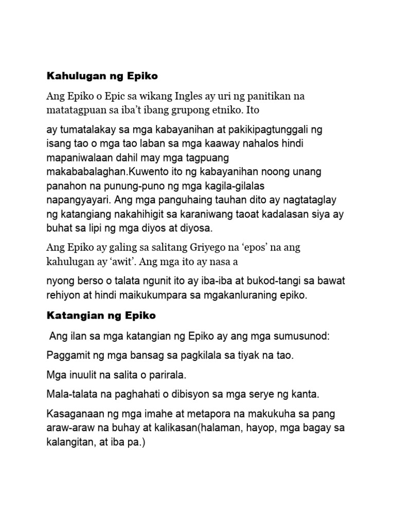 Epiko | PDF