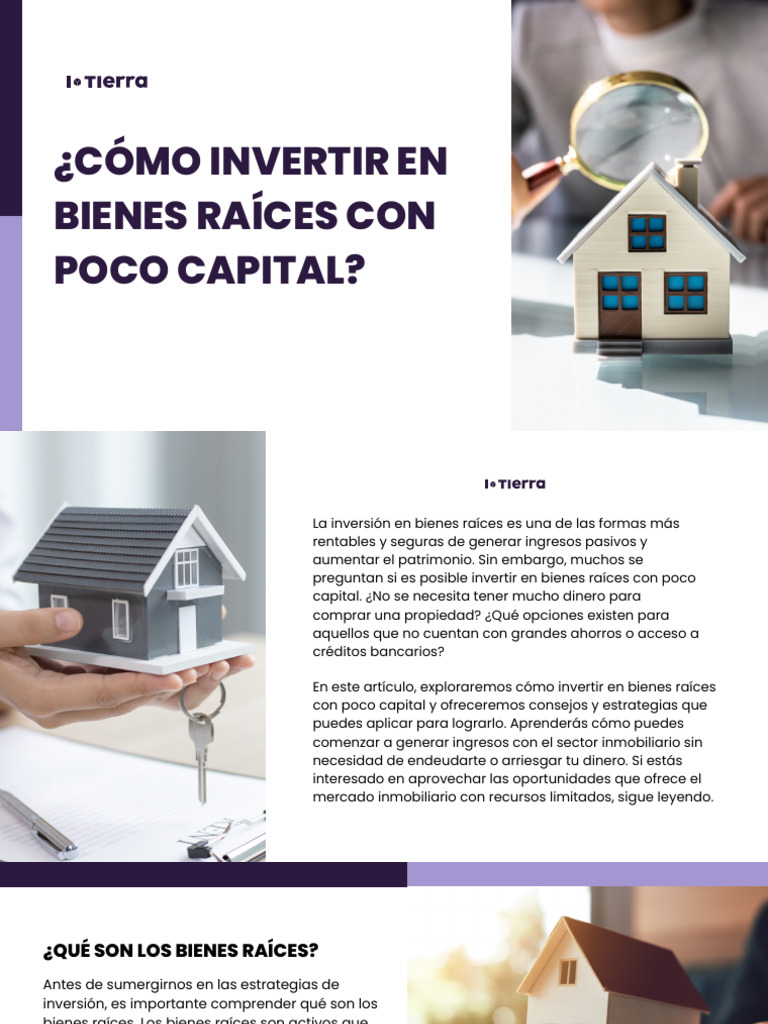 ¿Cómo Invertir en Bienes Raíces Con Poco Capital | PDF | Inversiones ...