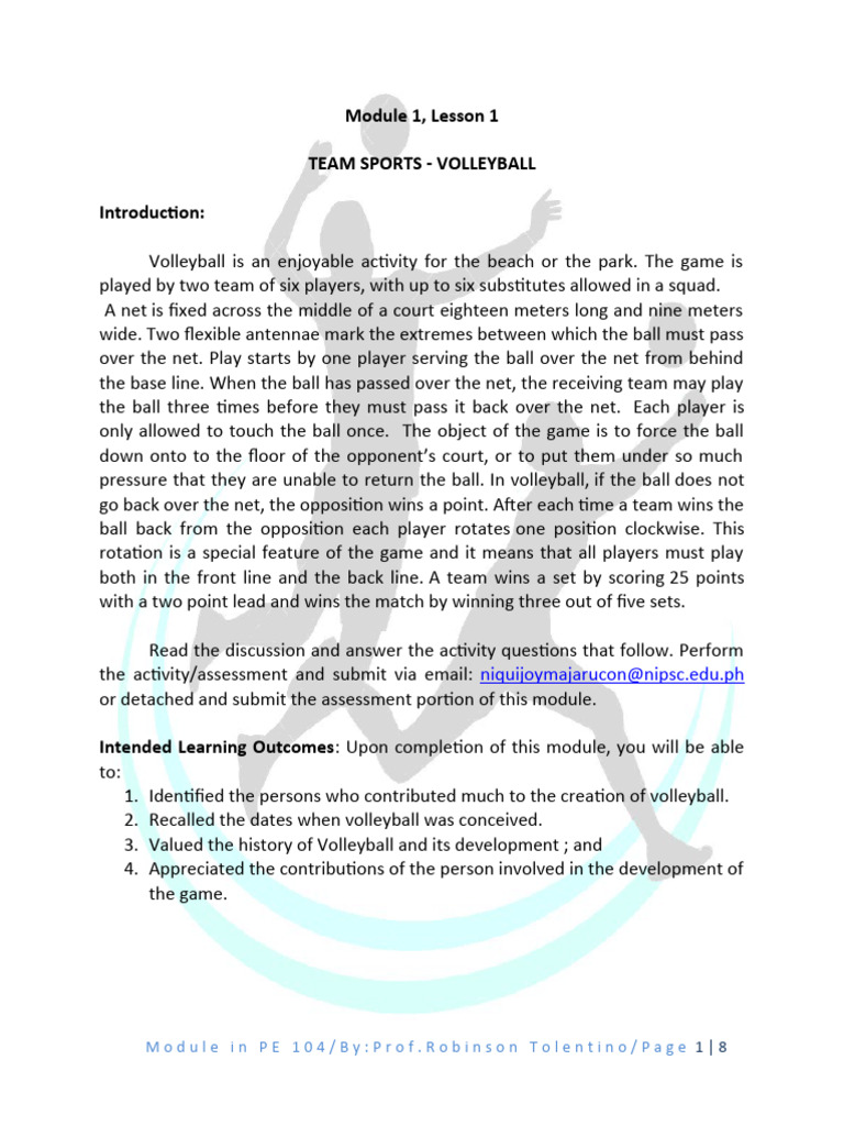 Pe 4 Module 1 Lesson 1 | PDF