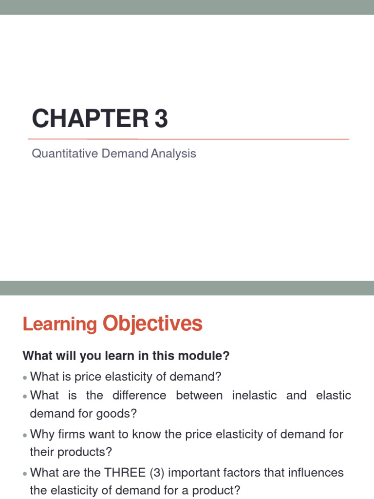 chapter3-Qauntitative Demand Analysis | PDF