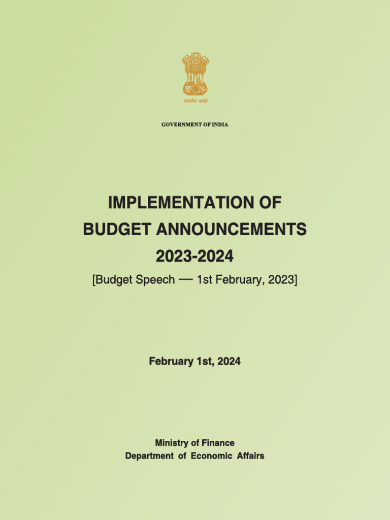 Budget 23-24 Part 1 | PDF | Agriculture
