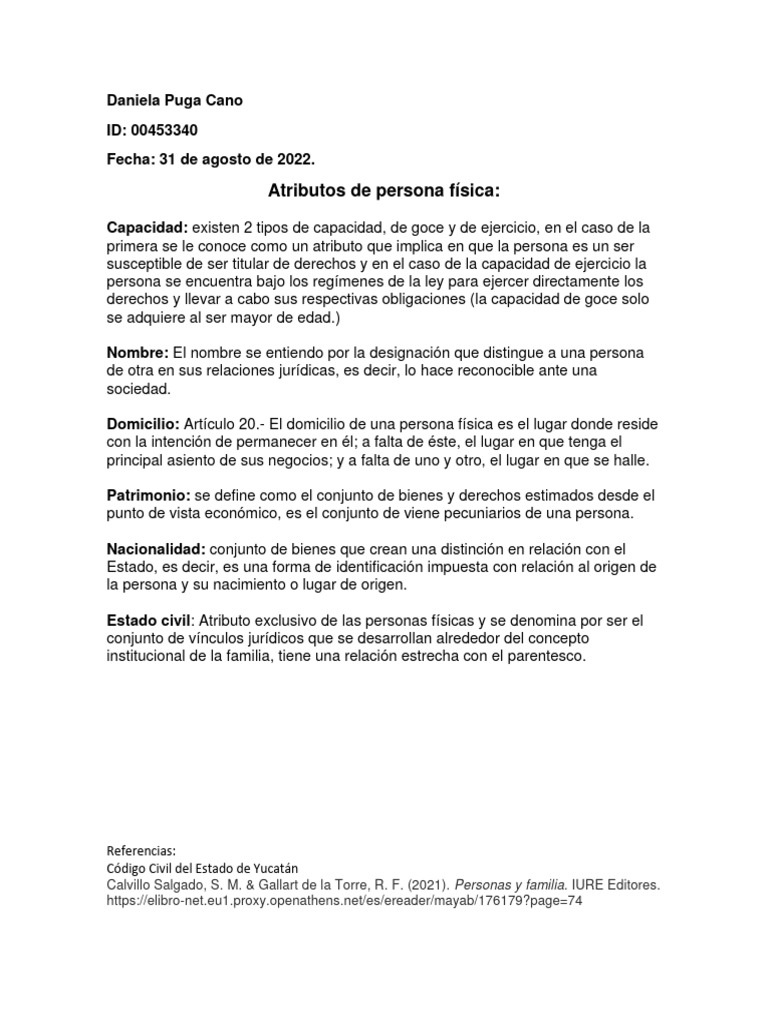 Atributos de La Persona Física. | PDF Atributos de La Persona Física. | PDF