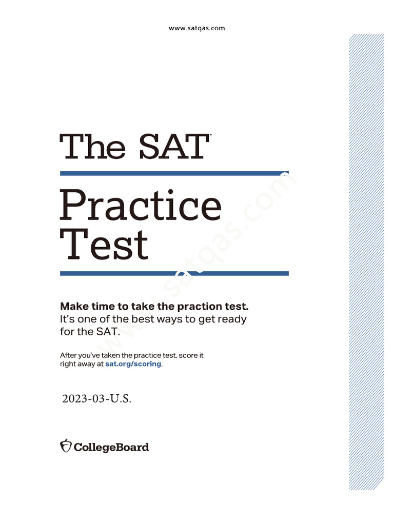 2023 (3) - New SAT Past Paper - March (US) | PDF | Chess