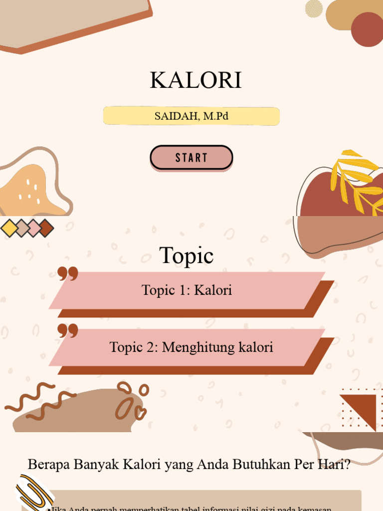 Cara Menghitung Kebutuhan Kalori Harian | PDF