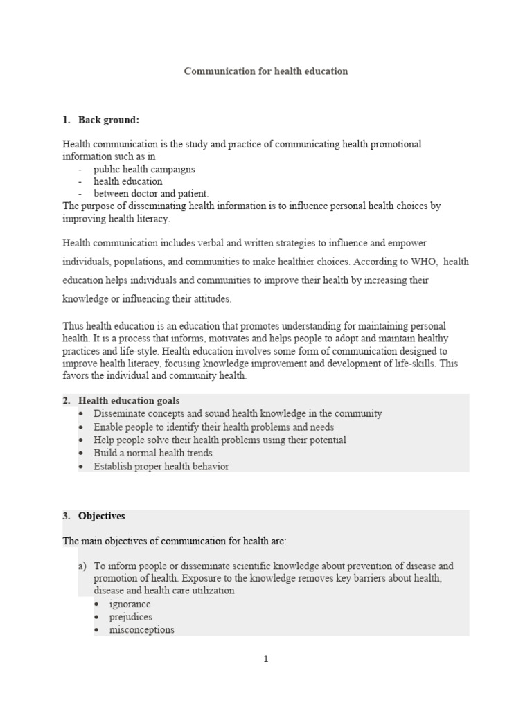 Health Communication | PDF | Hygiene | Health Education