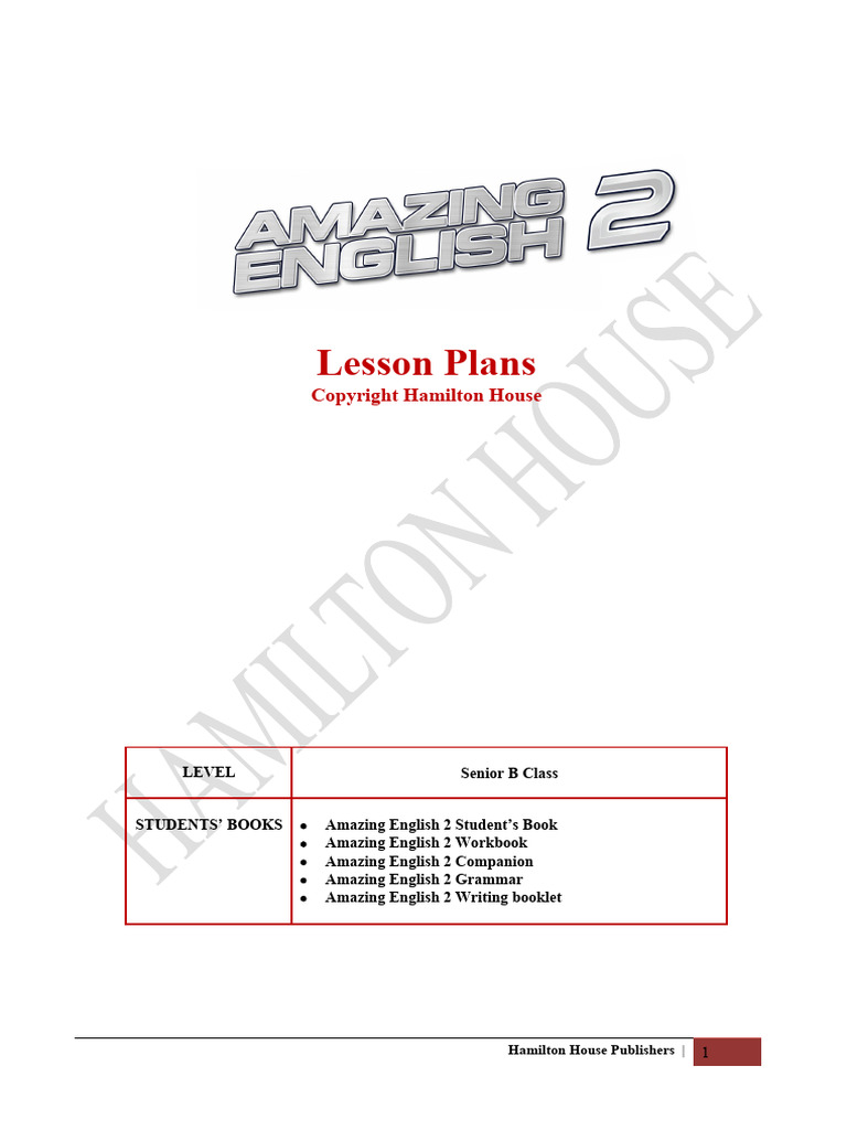 Amazing English 2 - Lesson Plan (2019) | PDF | Question | English Language