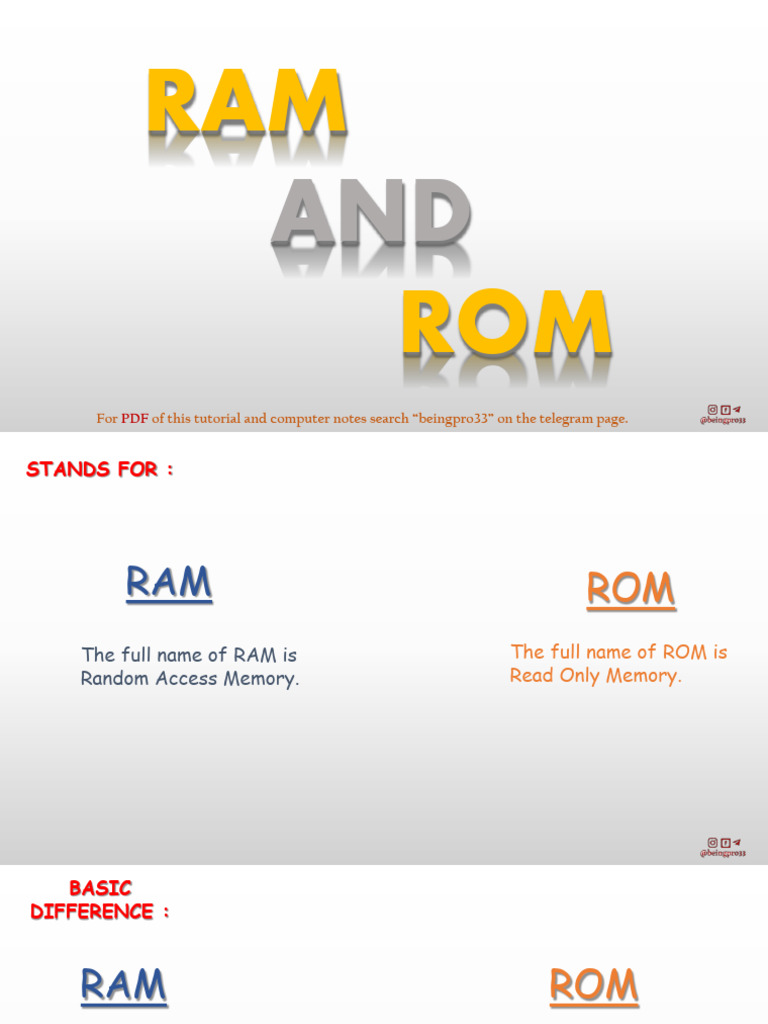 RAM and ROM | PDF